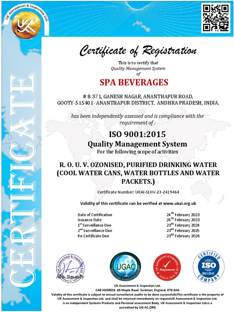 Final Ukai Iso Spa Beverages 9001 | PDF