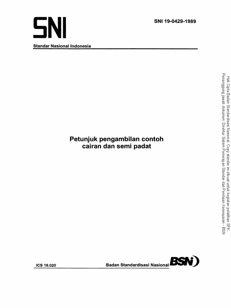 SNI 19-0429-1989 | PDF