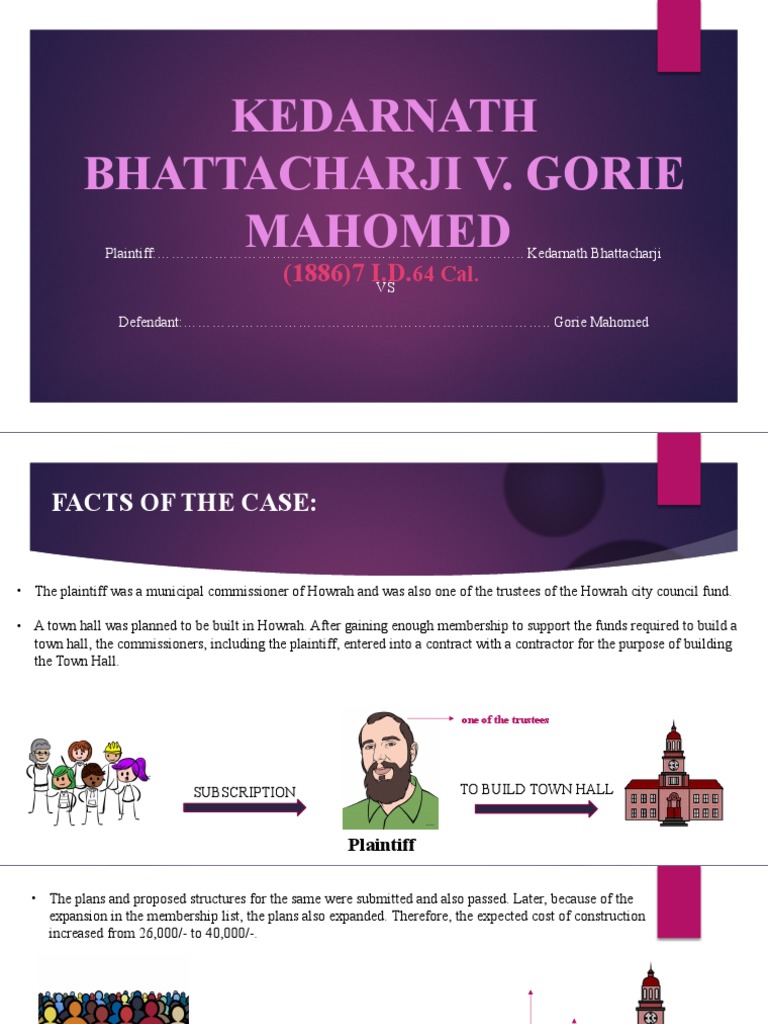 Kedarnath Bhattacharji v. Gorie Mahomed Case | PDF | Law | Home & Garden