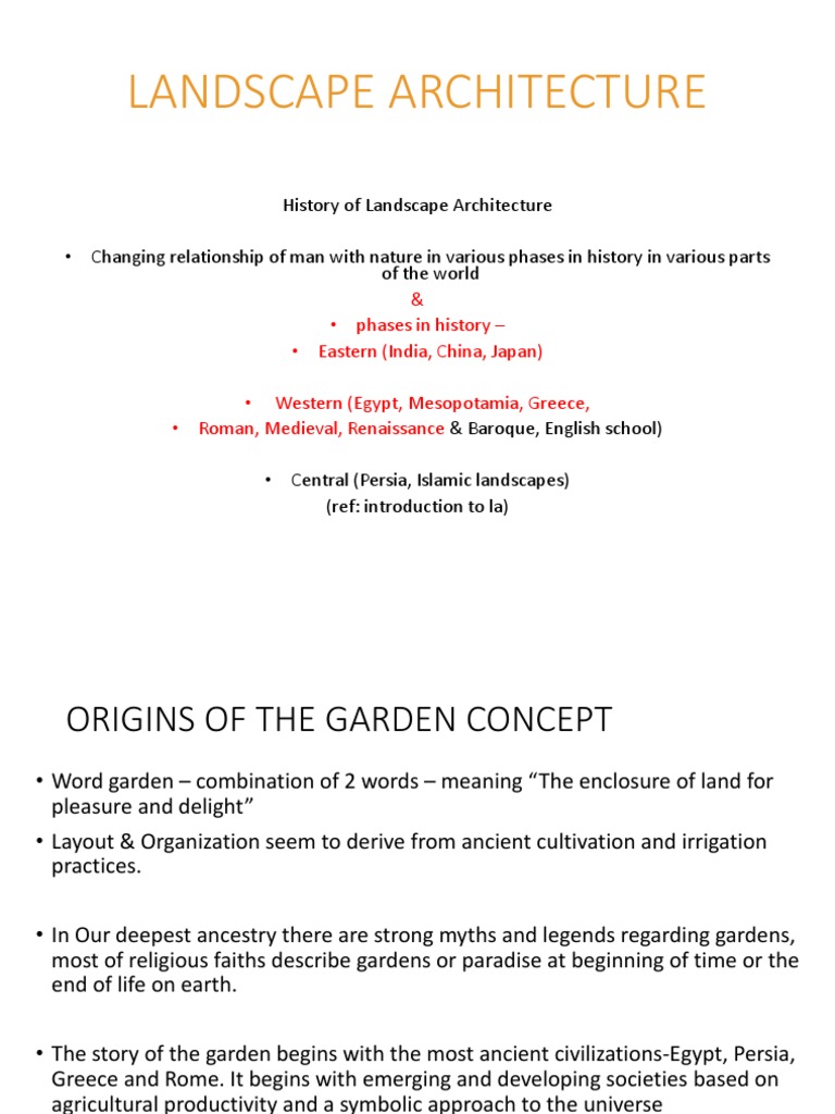 History of Landscape Architecture | PDF | Home & Garden | Art