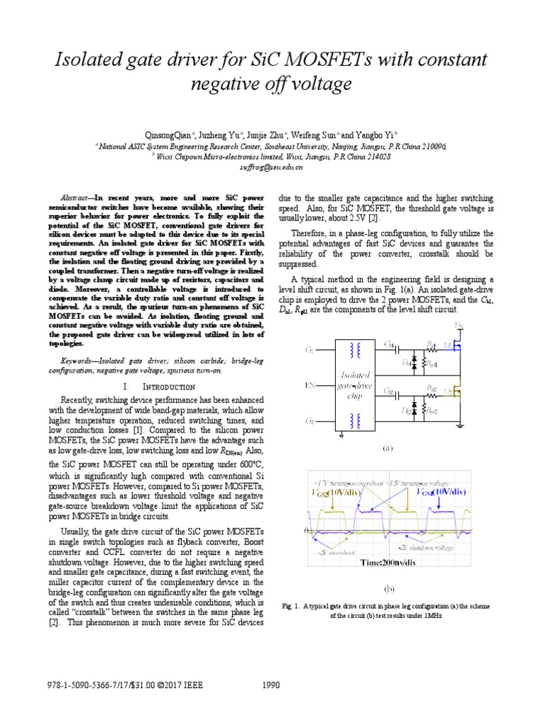 Isolated Gate Driver For SiC MOSFETs With Constant Negative Off Voltage ...