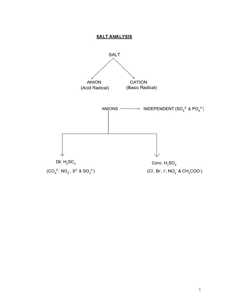 Salt Analysis | PDF | Salt (Chemistry) | Acetate