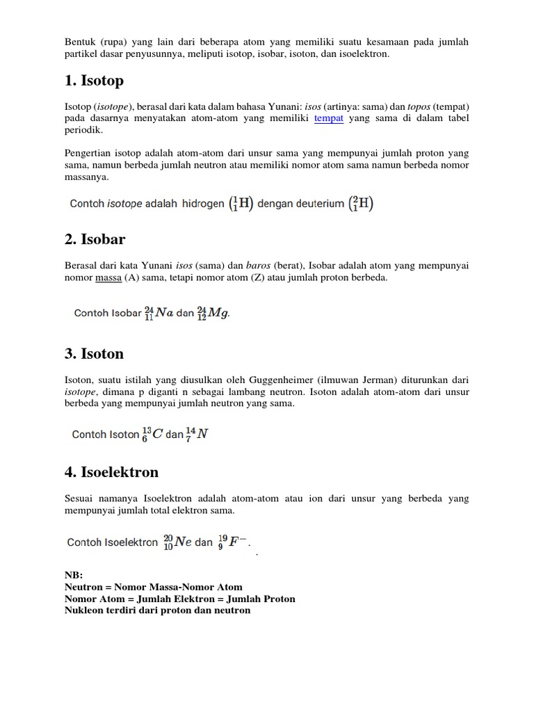 Isotop Dan Nukleon | PDF