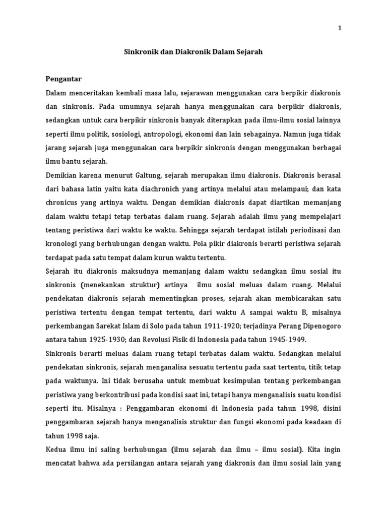 Konsep Sinkronik Dan Diakronik | PDF
