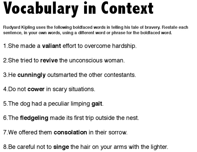 Vocabulary in Context | PDF
