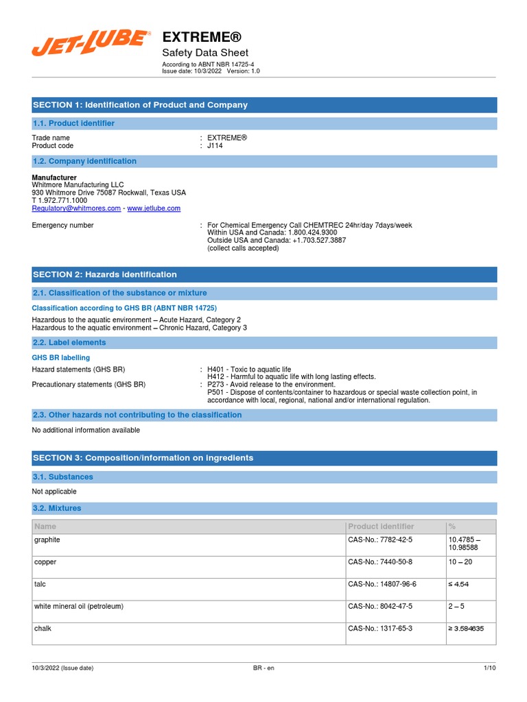 Extreme® SDS BR en | PDF