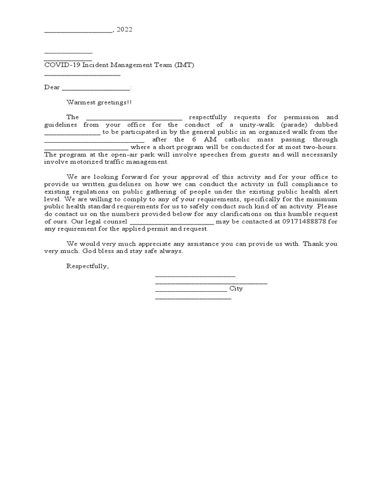 Draft Letter To City Officials | PDF