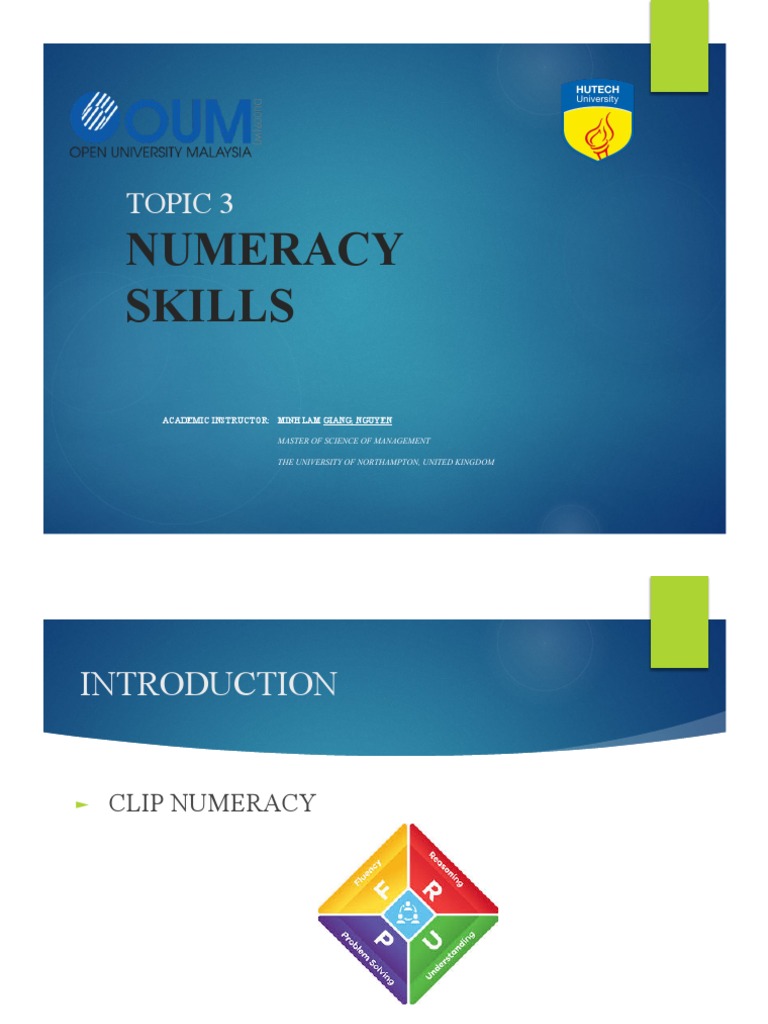 Numeracy Skills: Topic 3 | PDF | Reason | Inductive Reasoning