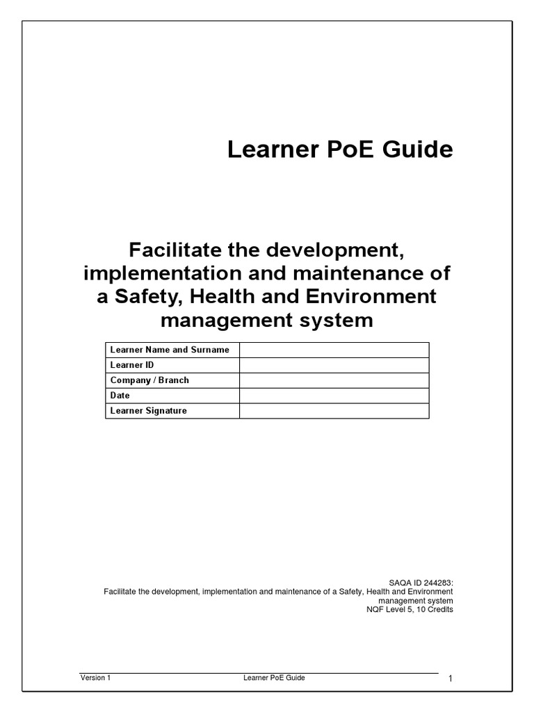 Learner PoE Guide | PDF