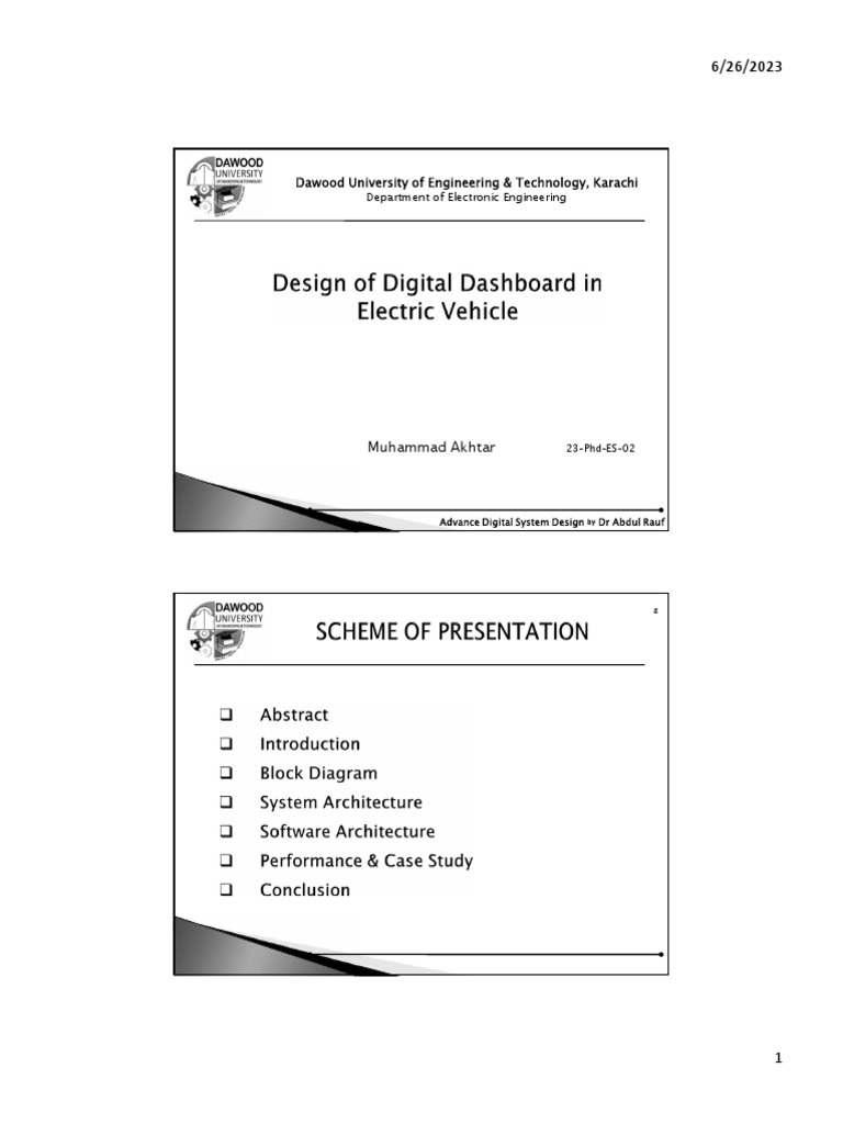 Digital Dashboard of Electric Vehicle | PDF