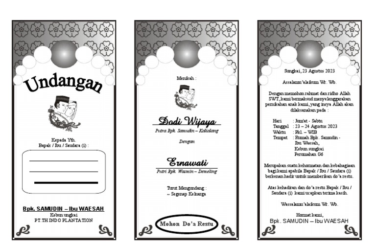 Undangan Maulid Lipat 3 Word | PDF