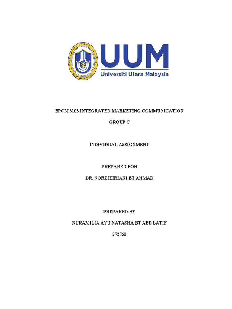 Imc Assignment Individu Download Free Pdf Marketing Communications