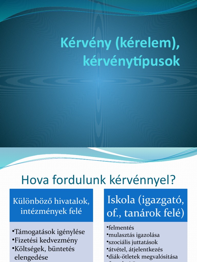 Nyt Kérvény-Kérvénytípusok | PDF