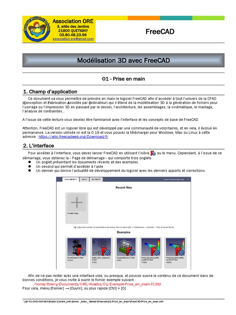 FreeCAD-Prise en Main | PDF