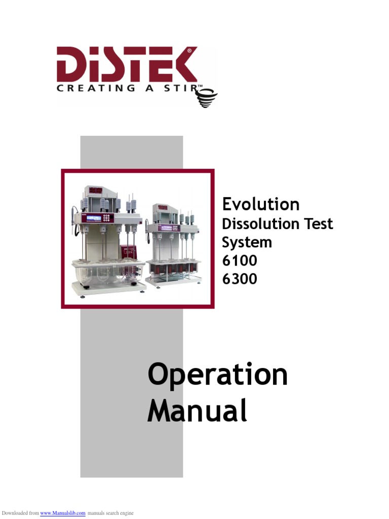 Distek Evolution - 6100 - 6300 - Manual | PDF