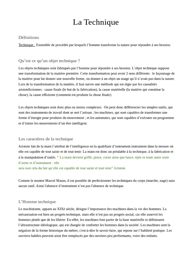 La Technique en Philosophie (Term) | PDF