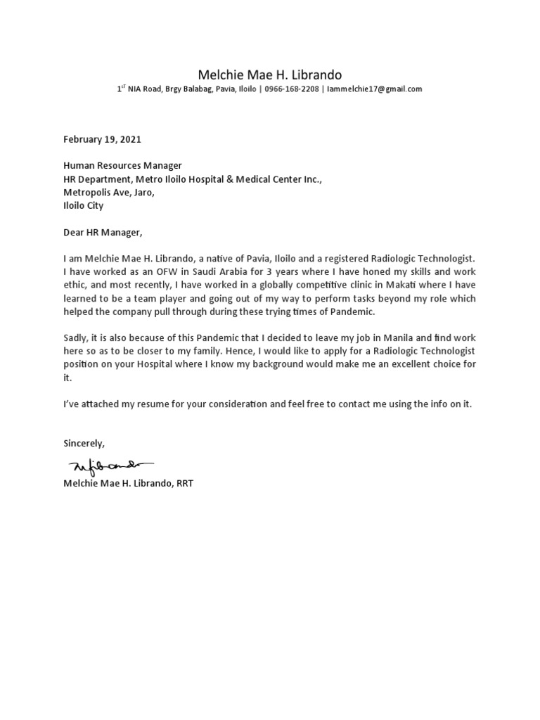 Application Letter | PDF