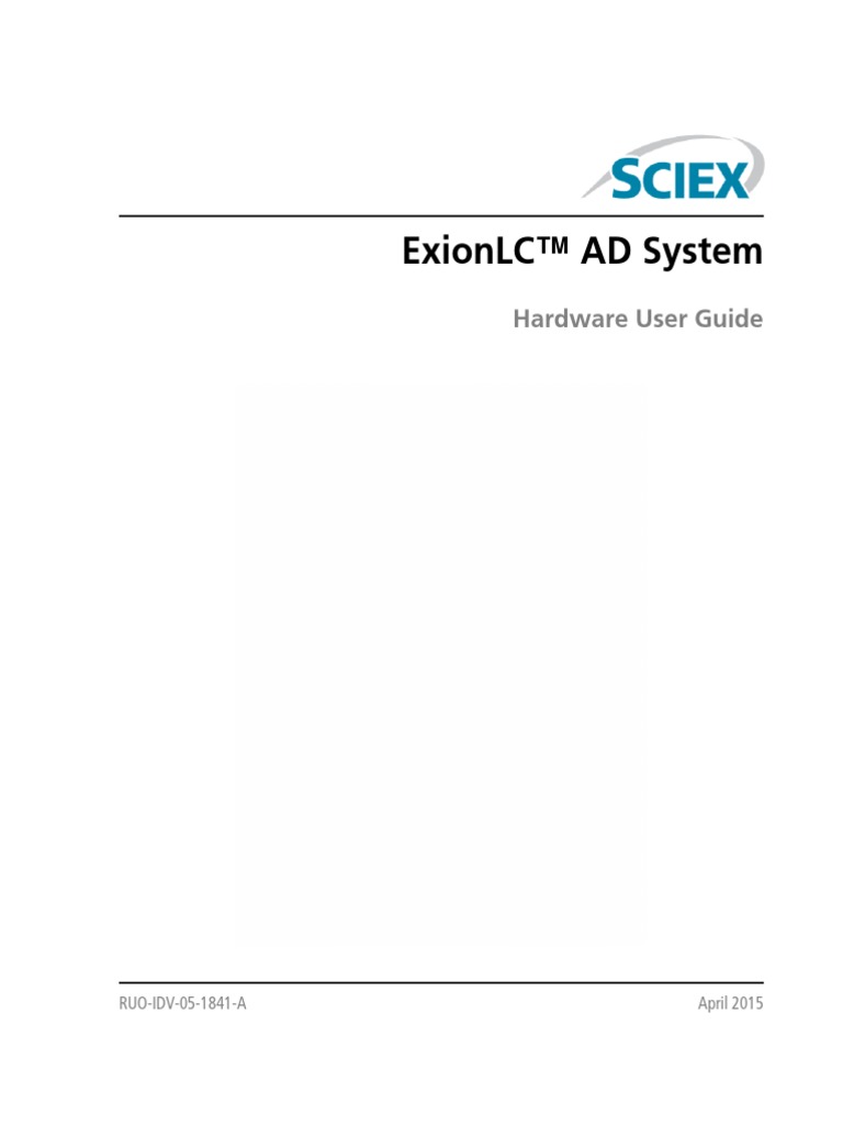 AB Sciex ExionLC AD System Hardware User Guide | PDF