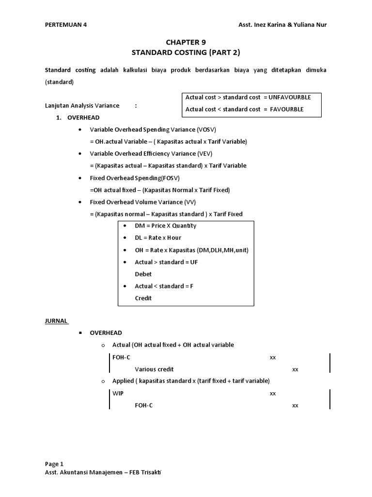 Pertemuan 4 - Standard Costing Pt.2 - Revisi | PDF
