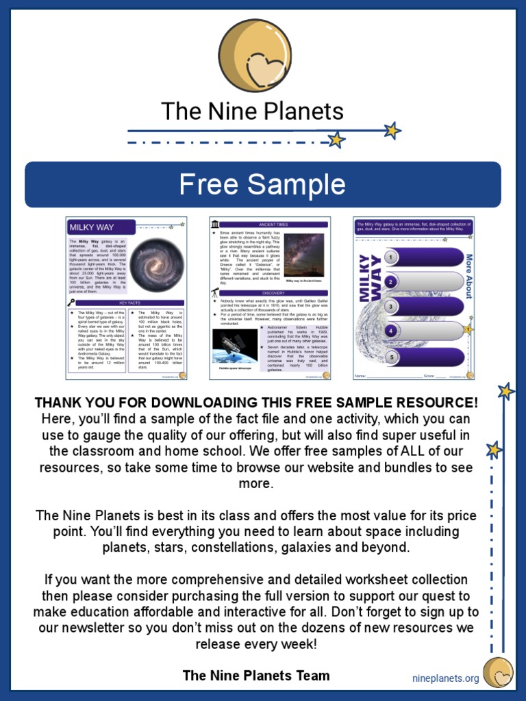 Sample-of-Milky-Way-Worksheets-1 | PDF