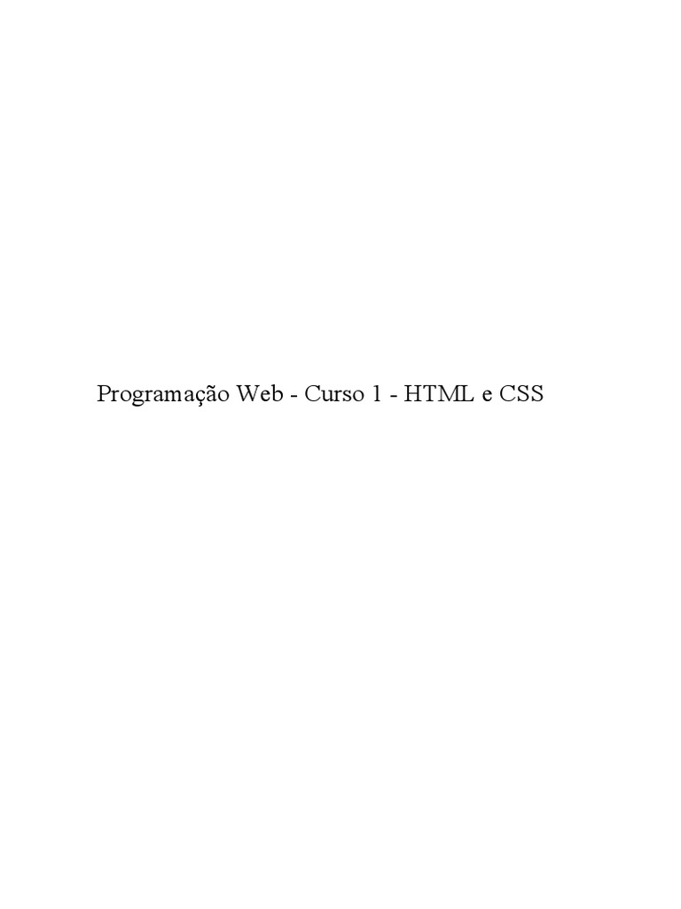 Ead Pbh Html Css Resumo Pdf Html Modelo De Cores Rgb 9148