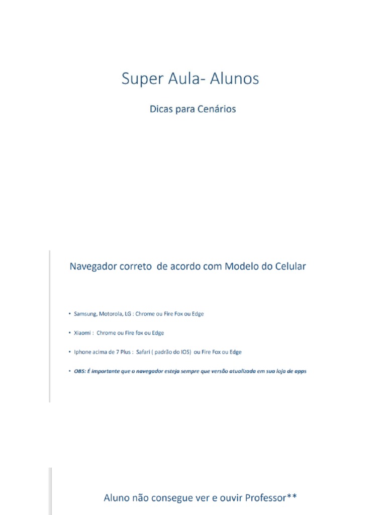 Dicas - Super Aula - Alunos | PDF
