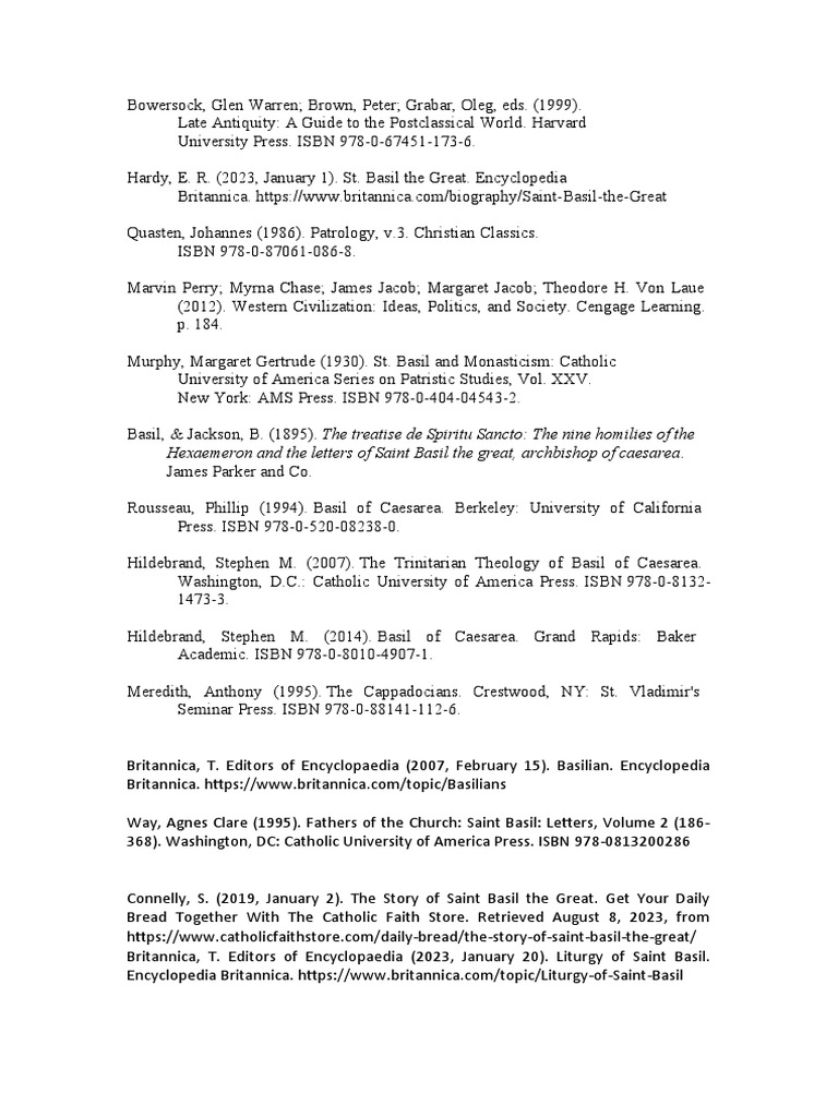 Citation On St. Basil The Great | PDF | Church Fathers | Abrahamic ...