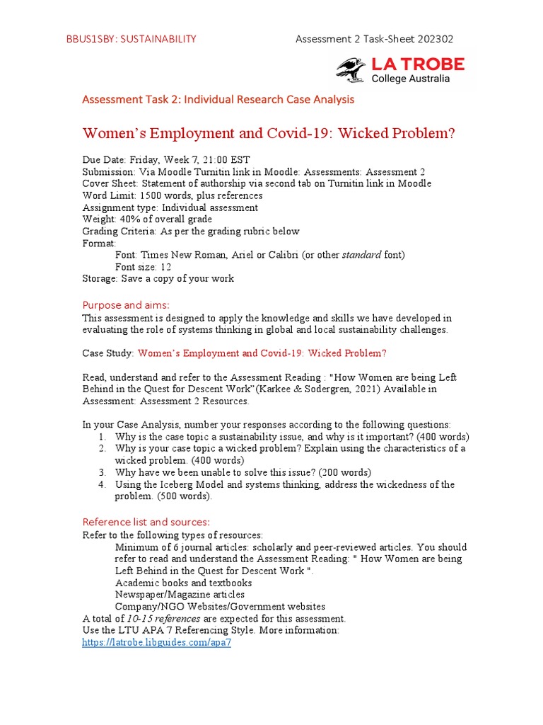 1 Assessment 2 Tasksheet 202302 | PDF