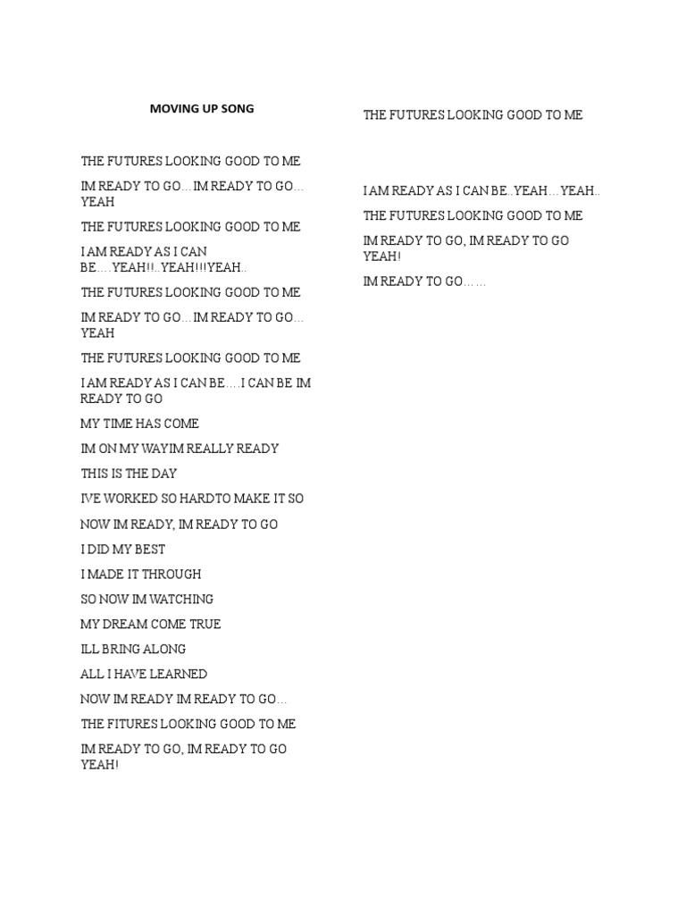 Moving Up Song | PDF