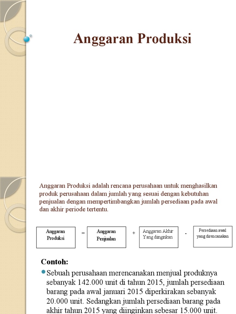 Anggaran Produksi dan Bahan Baku | PDF