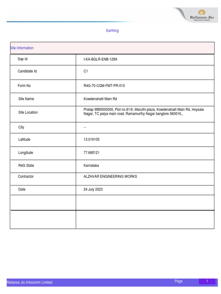 Inspection Report - Earthing | PDF | Building Materials | Physical Sciences