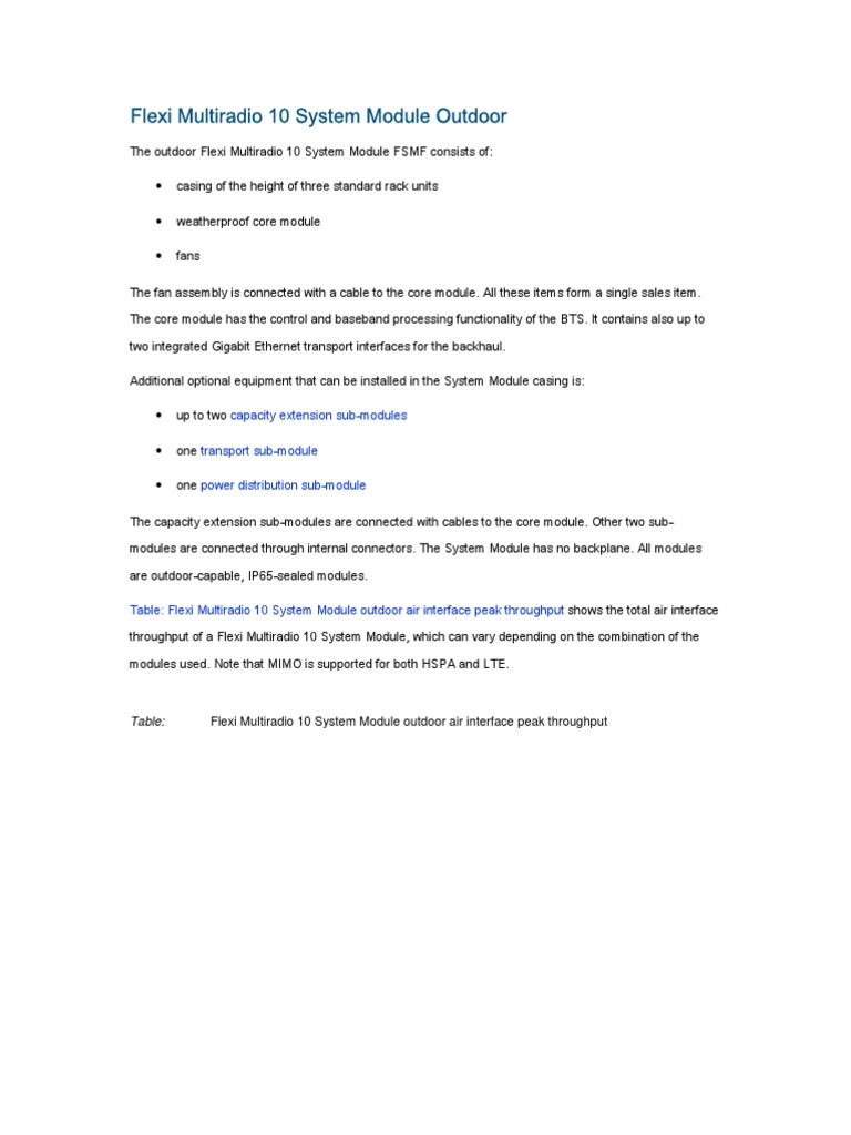 FSMF Specifications | PDF | High Speed Packet Access | Data Transmission