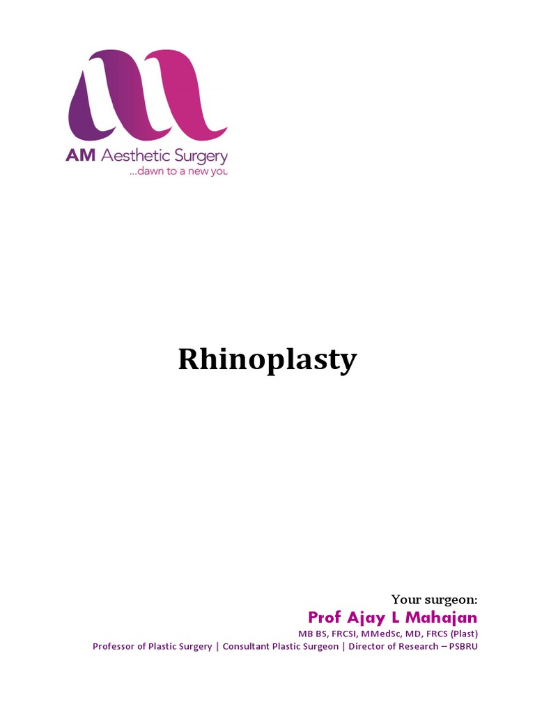 Rhinoplasty Brochure | PDF | Surgery | Medical Specialties