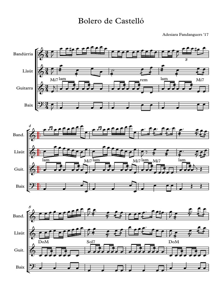 Bolero de Castelló - Partitura Completa | PDF