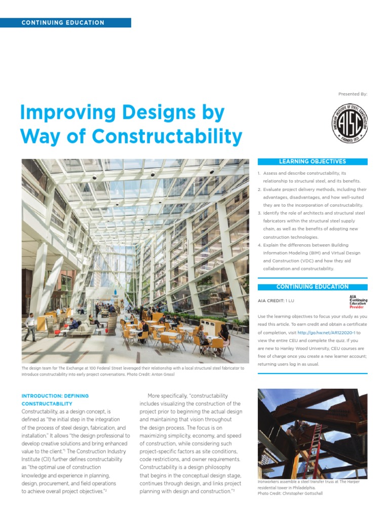 Improving Designs by Way of Constructability | PDF