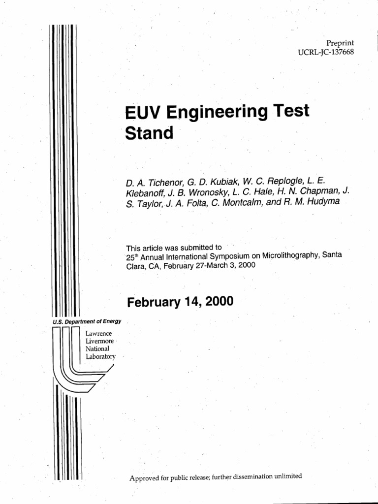 EUV Engineering Test Stand EUV Engineeri | PDF | Optics | Interferometry