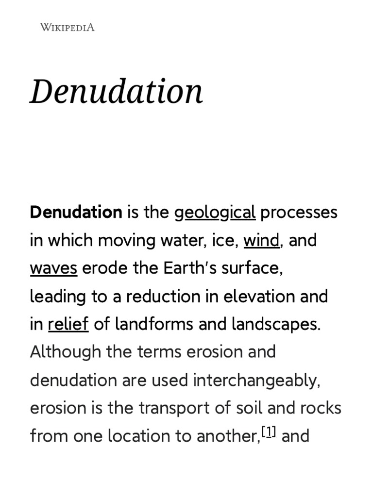 Denudation - Wikipedia | PDF