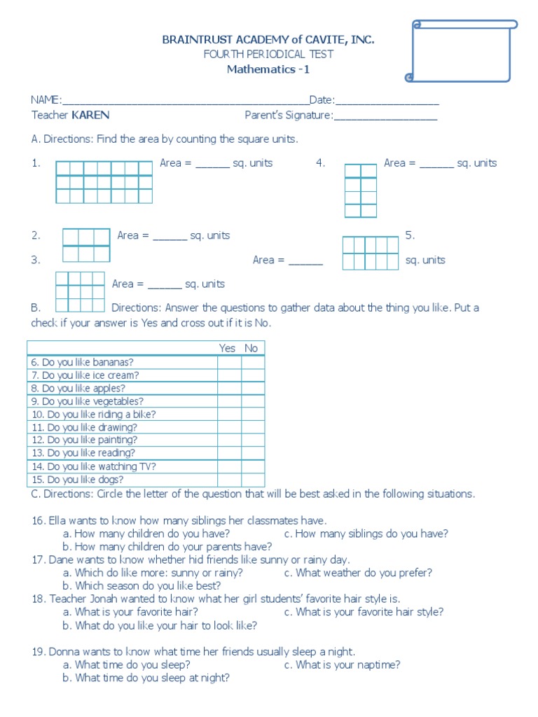 Fourth Periodical Test | PDF