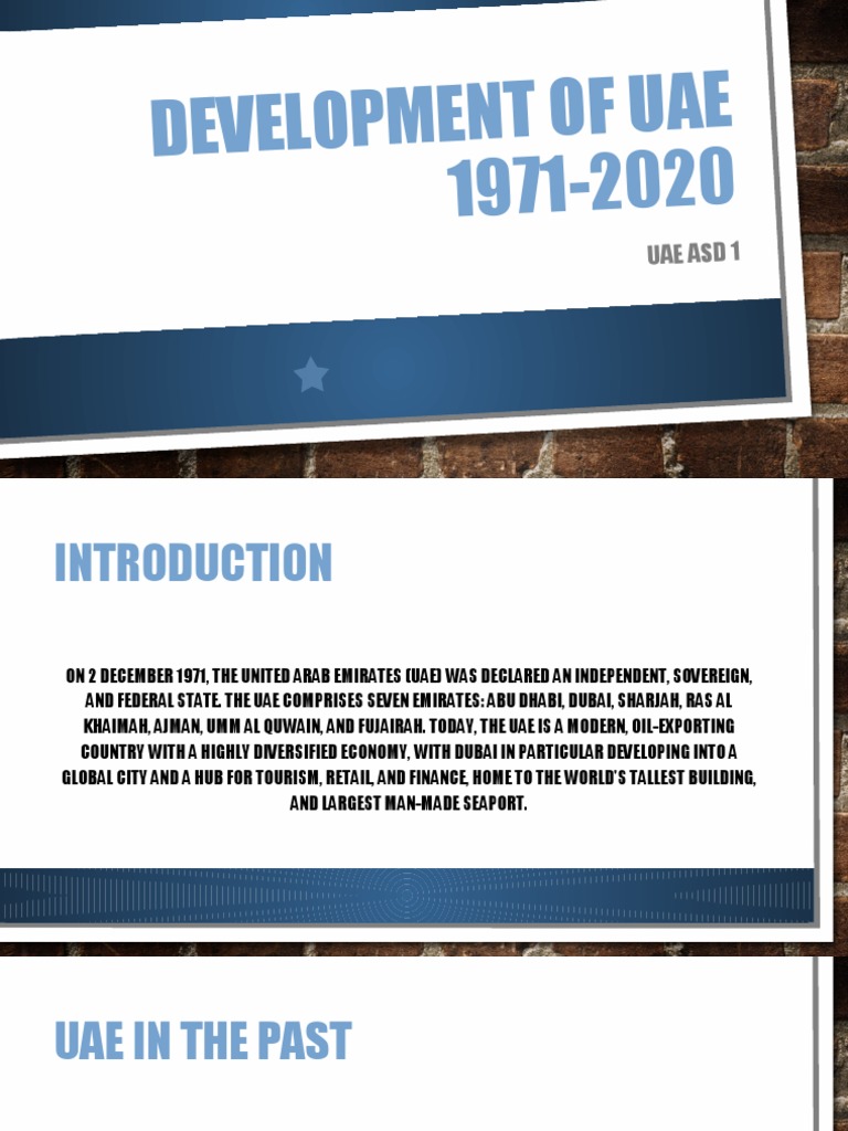 Development of Uae 1971-2020 | PDF | United Arab Emirates | Dubai