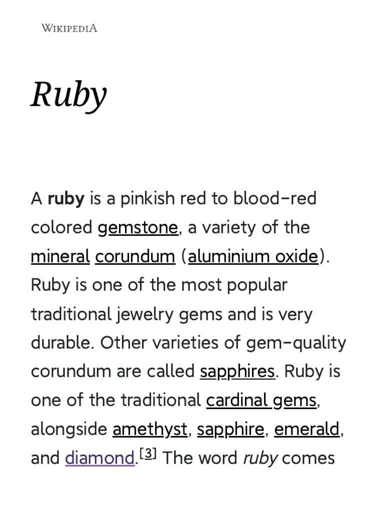 Ruby - Wikipedia | PDF