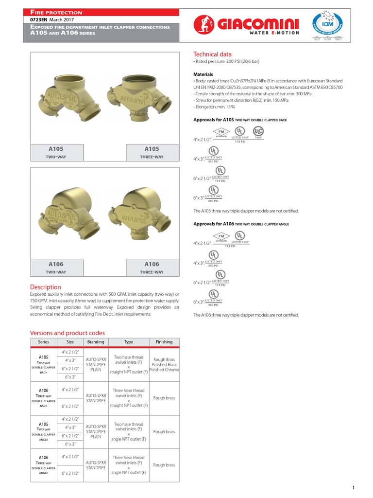 Giacomini Siamese A105 | PDF