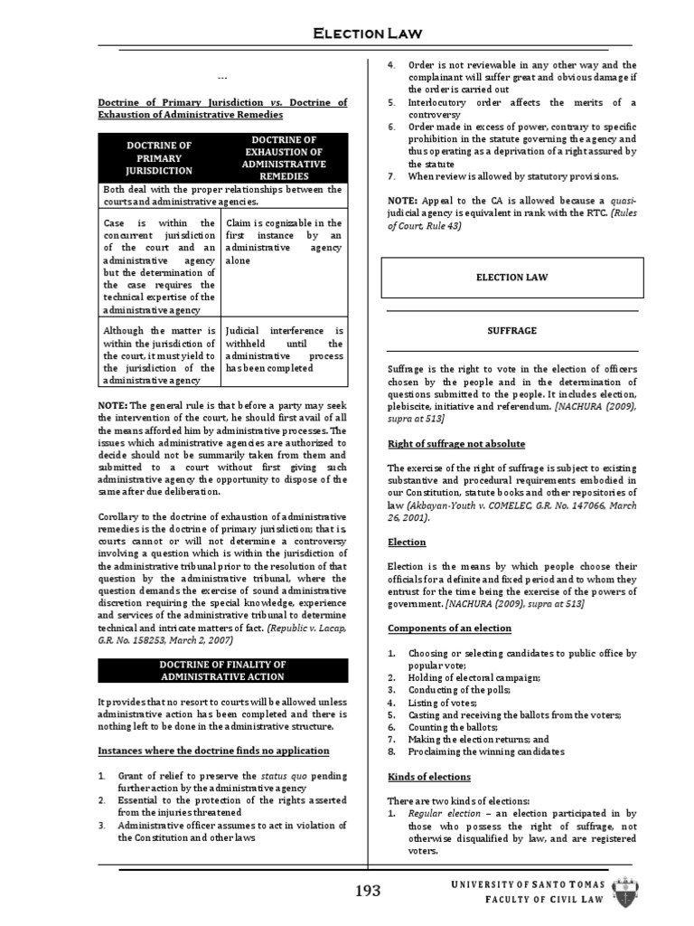 Election Law REviewer UST | PDF | Elections | Initiative