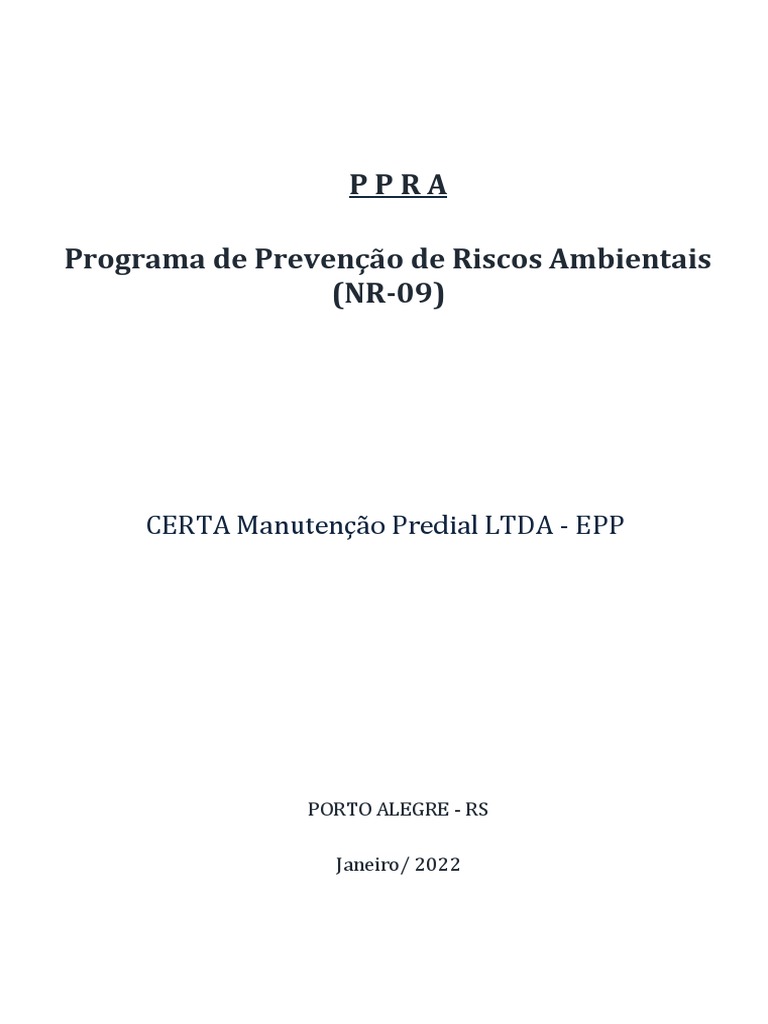 Ppra Certa 22 | PDF | Negócios | Computadores