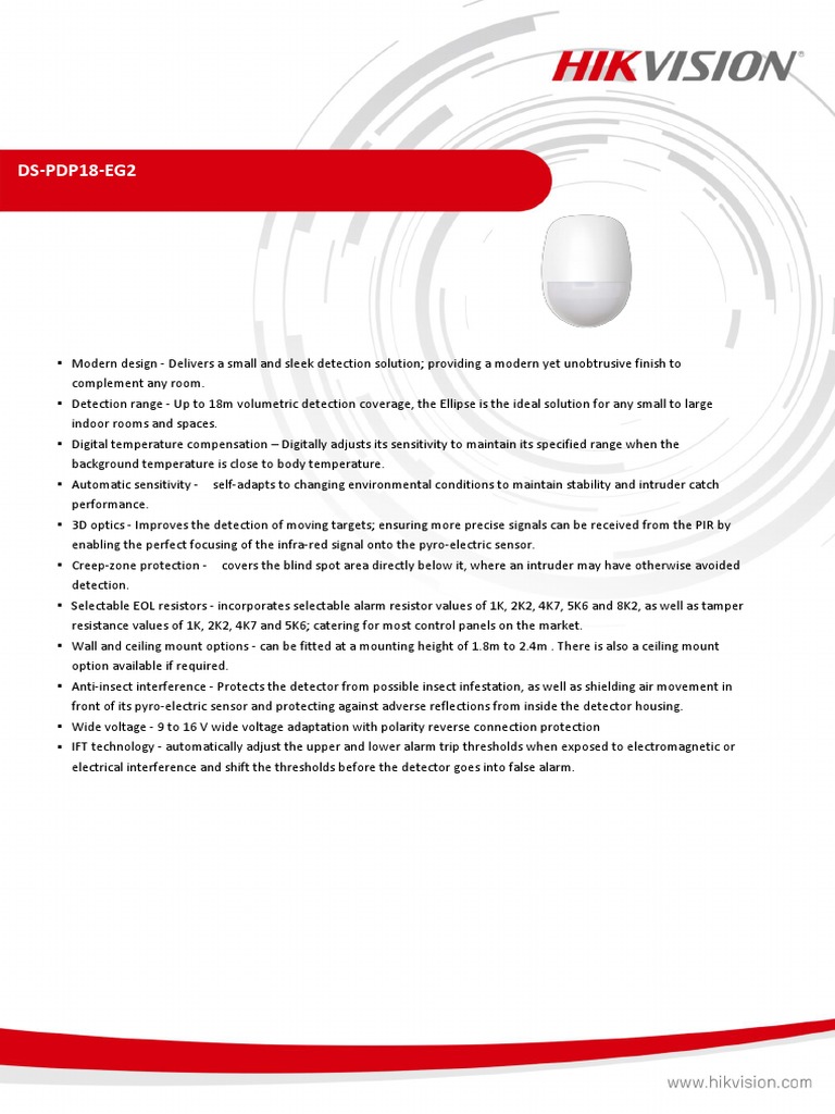 DS-PDP18-EG2 Datasheet V1.0 202205 | PDF | Sensor | Resistor