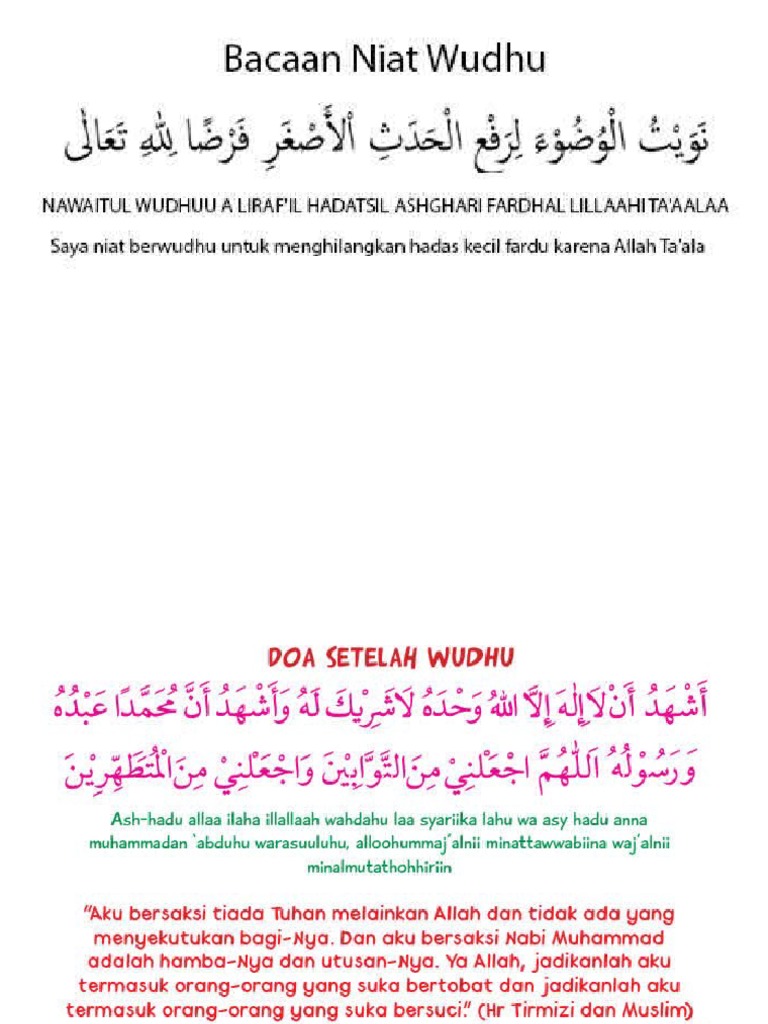 Doa Niat Wudhu | PDF