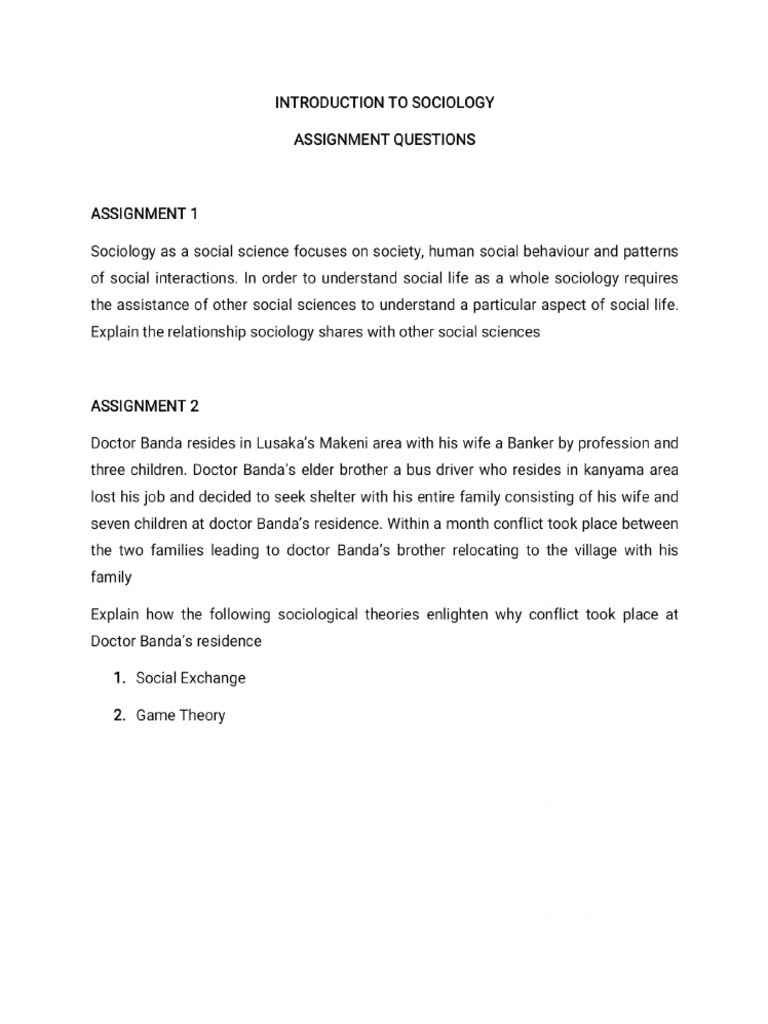Sociology Assignments-1 | PDF