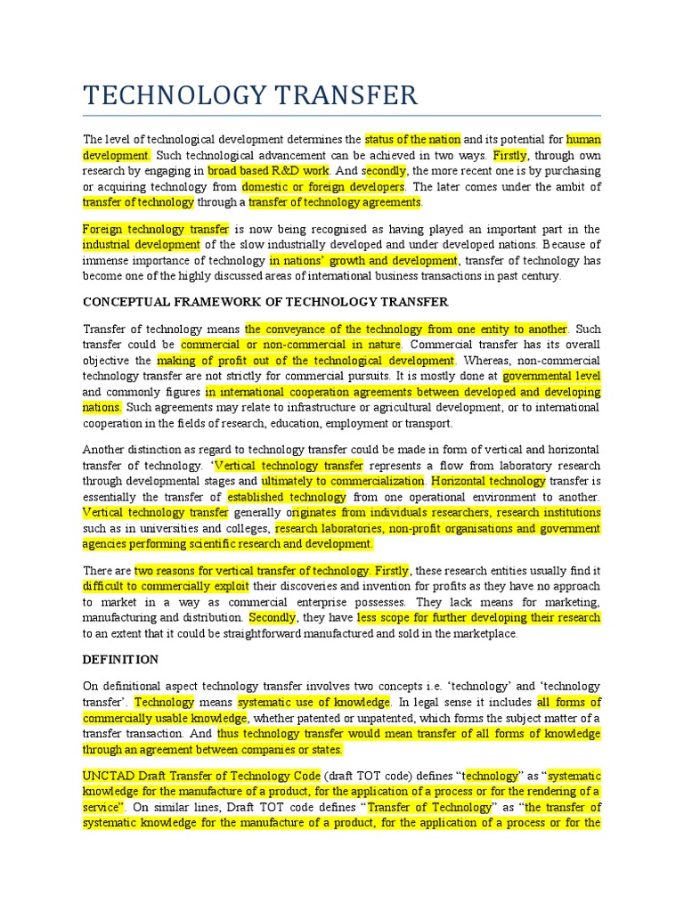 Technology Transfer | PDF
