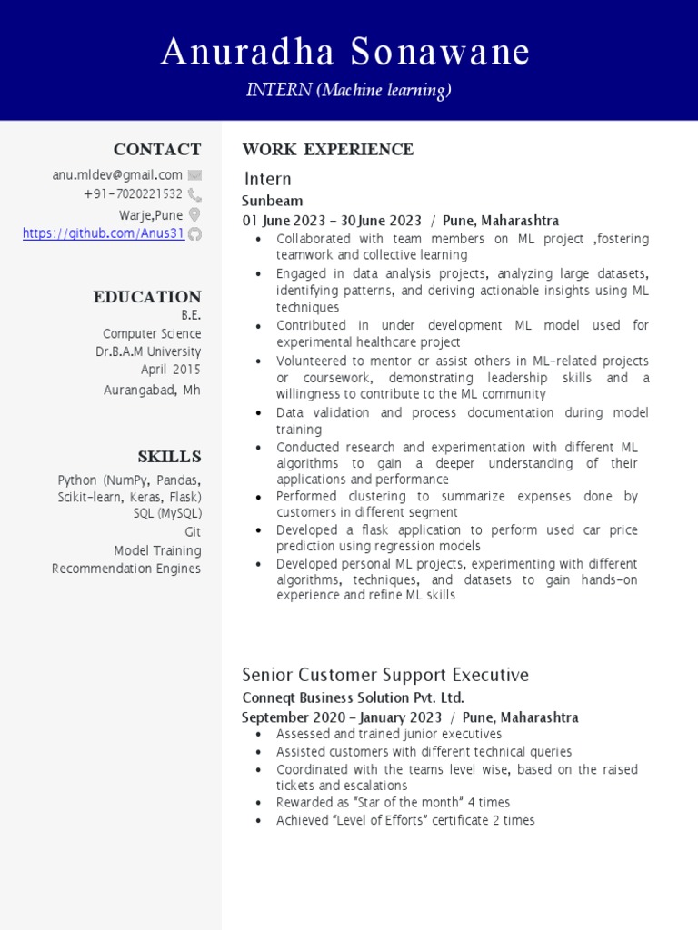 Data Scientist Resume Example | PDF | Machine Learning | Information Science