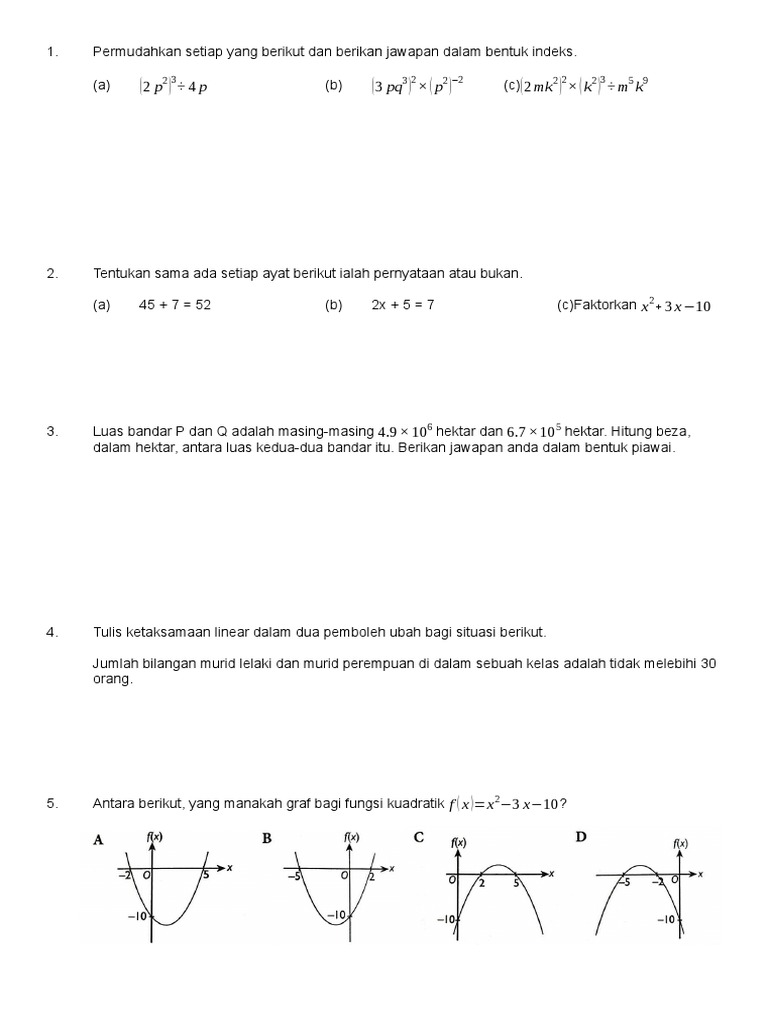 Latihan PPT f5 Kertas 1.2 | PDF