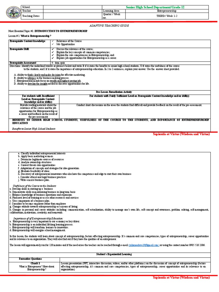 ATG-Introduction To Entrepreneurship | PDF